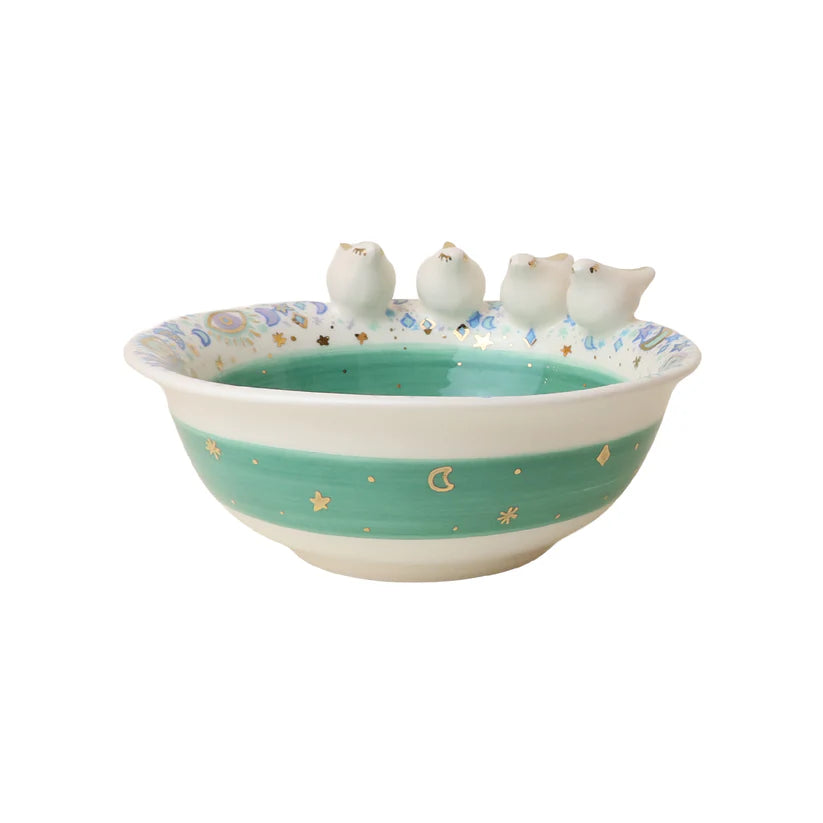 Turquoise 3D Bird Ceramic Bowl | Large | Homegrown Market