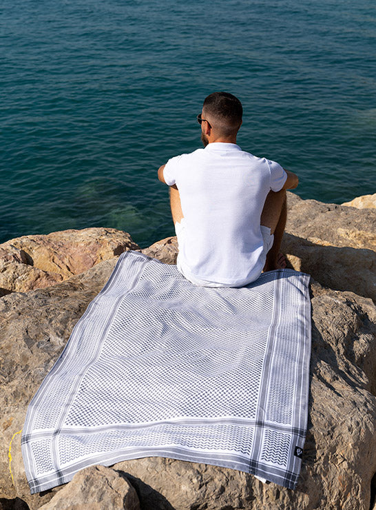 Grey Shemagh Beach Towel | Homegrown Market