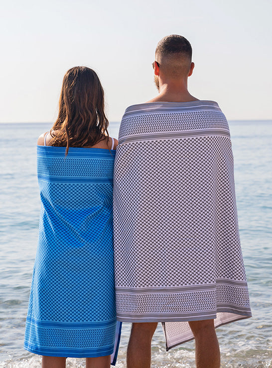 Grey Shemagh Beach Towel | Homegrown Market