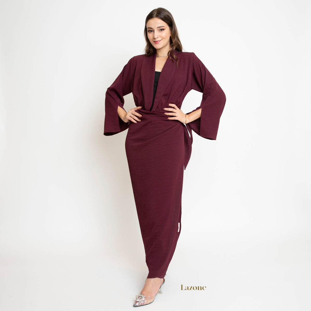 Maroon Long-Sleeves Dress | Homegrown Market
